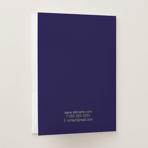 Professional Modern Navy Blue and Gold Pocket Folder | Zazzle