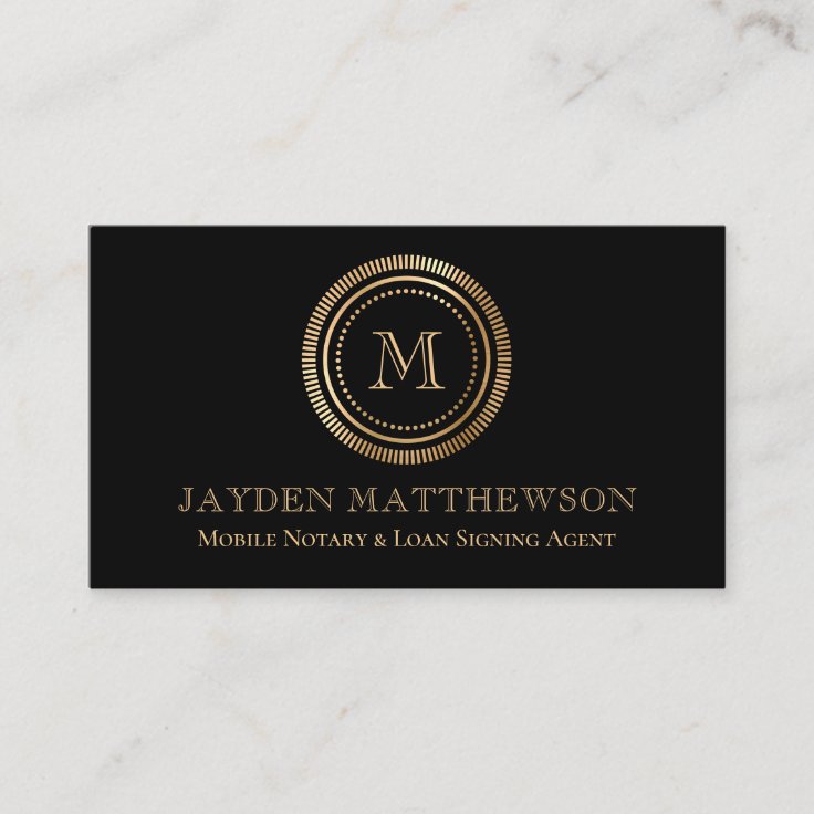 Professional Modern Notary Loan Signing Agent Business Card | Zazzle