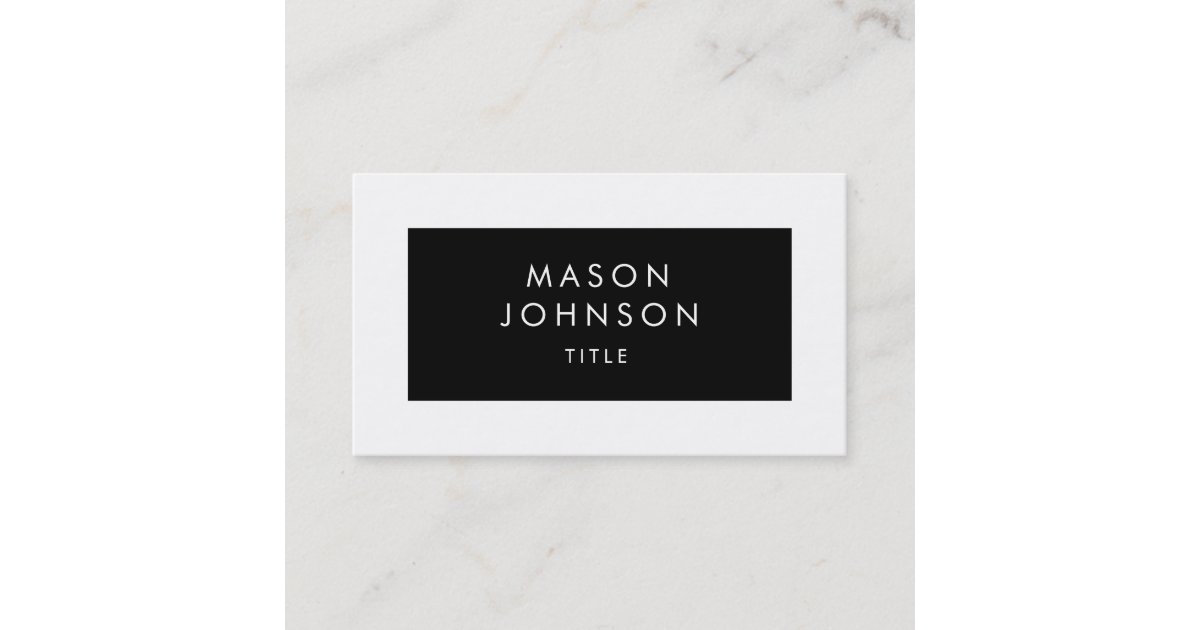 Professional Modern Plain White Frame Business Card | Zazzle