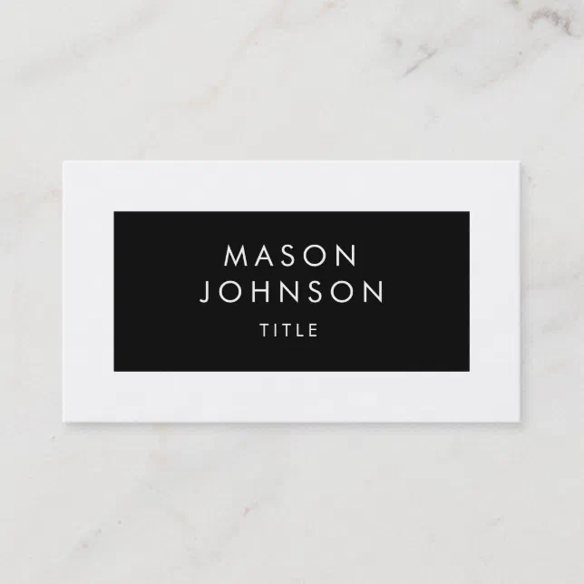 Professional Modern Plain White Frame Business Card | Zazzle