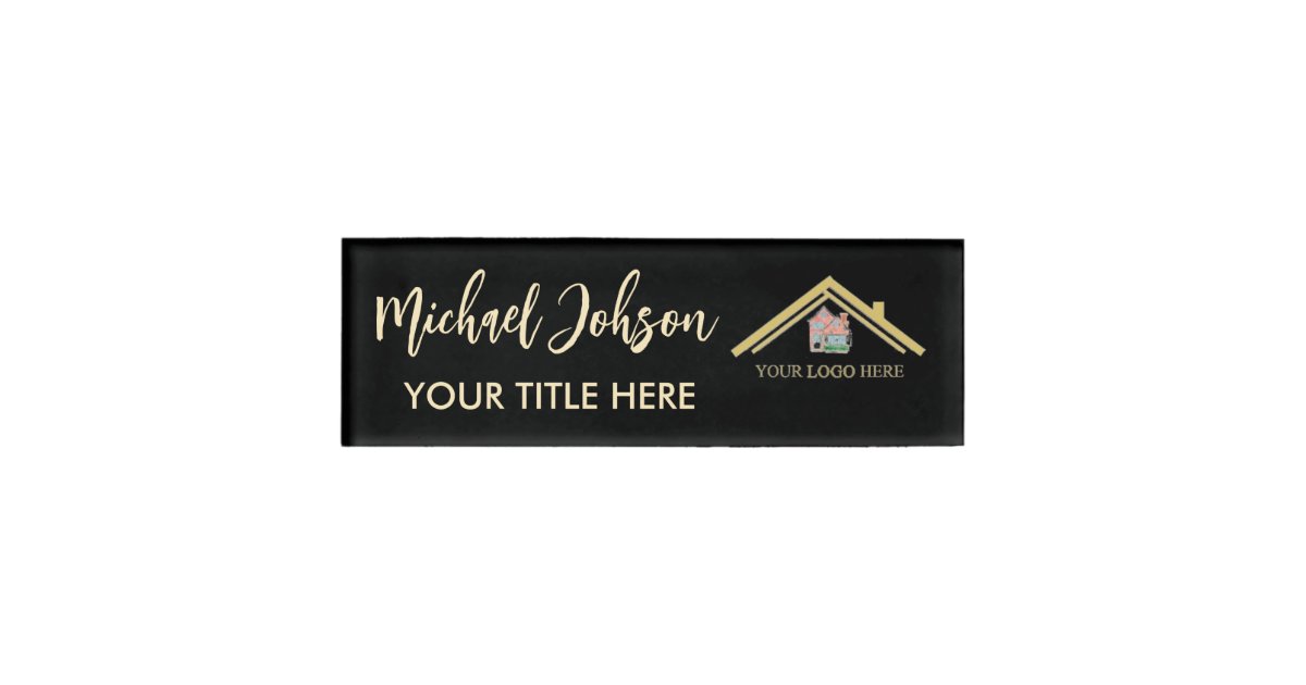 Professional Modern Realtor Style Logo Name Tag | Zazzle