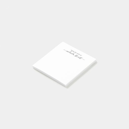 Professional Modern Script Post-it Notes | Zazzle
