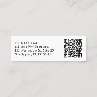 Professional Modern Script QR Code Mini Business Card | Zazzle