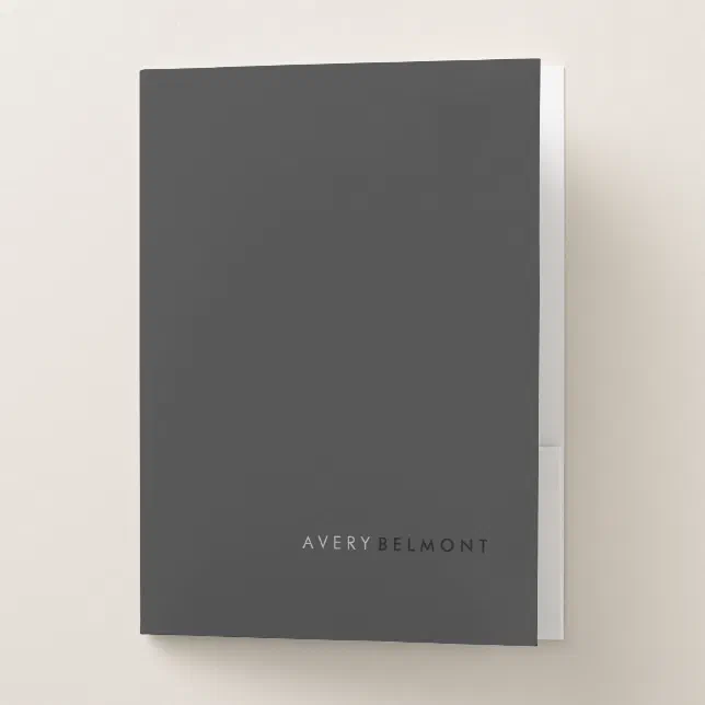 Professional Modern Simple Black Minimalist Busine Pocket Folder | Zazzle