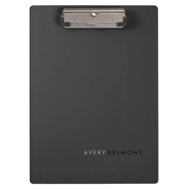 Professional Modern Simple Black Minimalist Clipboard | Zazzle