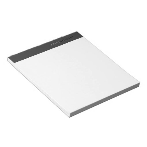 Professional Modern Simple Black Minimalist Notepad | Zazzle