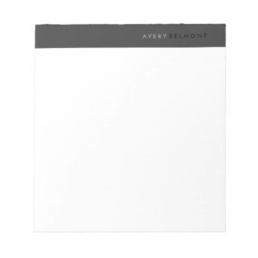 Professional Modern Simple Black Minimalist Notepad | Zazzle