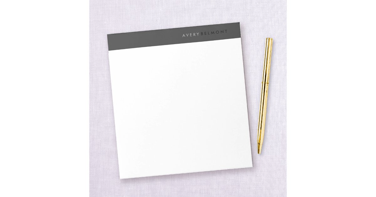 Professional Modern Simple Black Minimalist Notepad | Zazzle