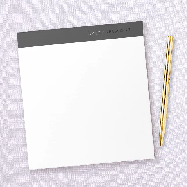 Professional Modern Simple Black Minimalist Notepad | Zazzle