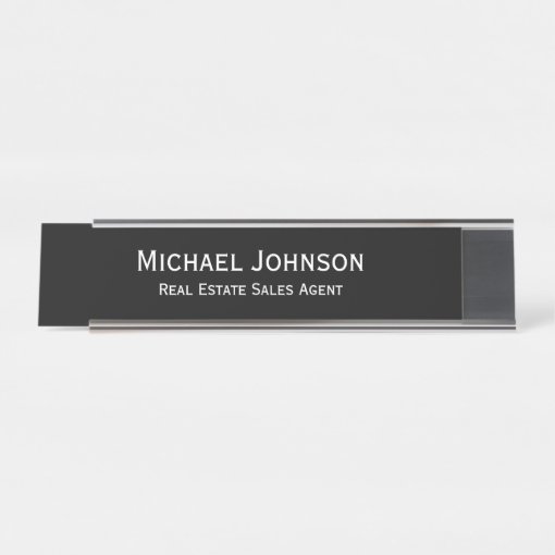 Professional Modern Simple Business Office Title Desk Name Plate | Zazzle