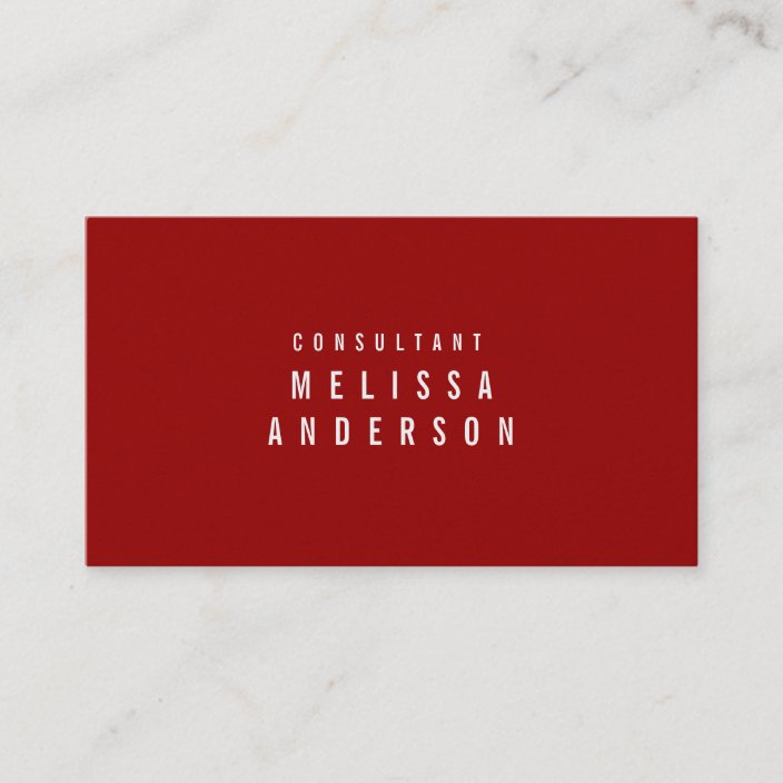 Professional Modern Simple Crimson Red Business Card | Zazzle.com