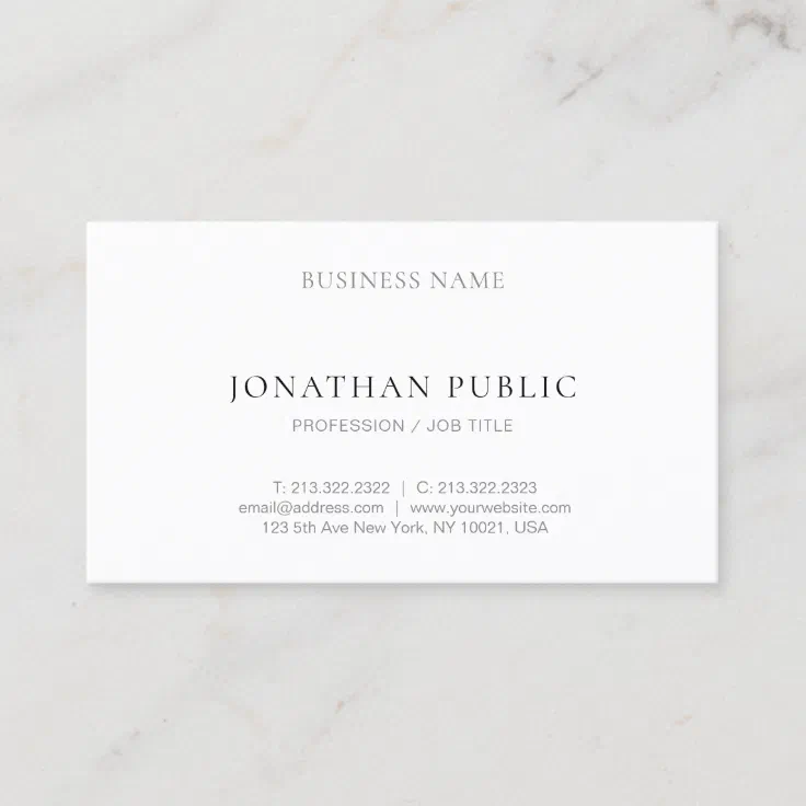 Professional Modern Simple Design Elegant Template Business Card | Zazzle