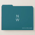 Professional Modern Simple Minimalist Dark Teal File Folder | Zazzle