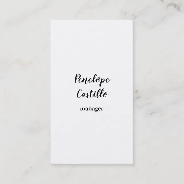 Professional Modern Simple Plain Handwritten Business Card | Zazzle