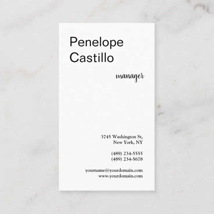 Professional Modern Simple Stylish Plain Business Card | Zazzle