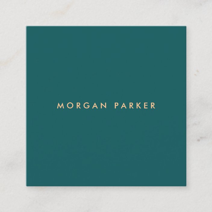 Professional Modern Simple Teal Square Square Business Card | Zazzle.com