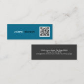 Professional Modern TEAL Black Minimalist QR CODE Mini Business Card ...