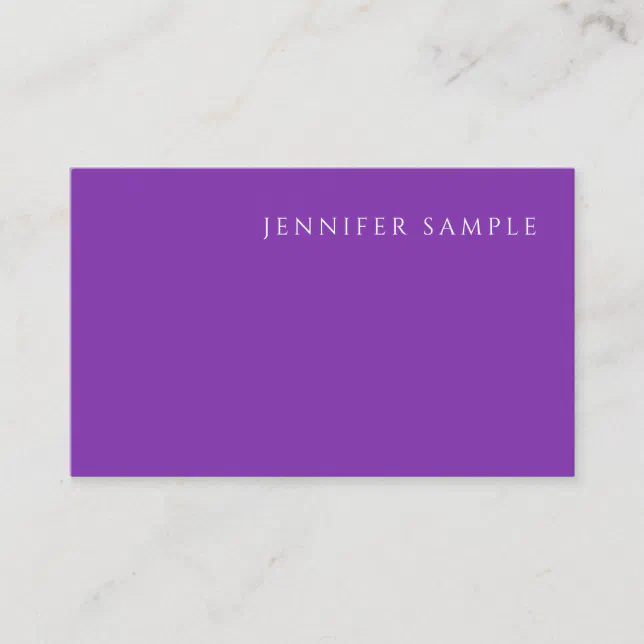 Professional Modern Template Elegant Purple Color Business Card | Zazzle