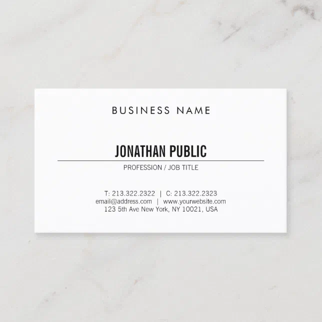 Professional Modern Trendy Stylish Simple Plain Business Card | Zazzle