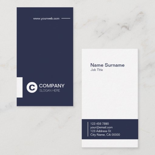 Professional Modern Typo Vertical Business Card | Zazzle