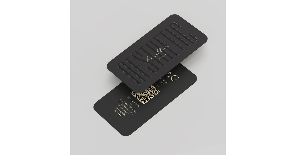 Professional Monogram Aesthetic Nurse Black Modern Business Card | Zazzle