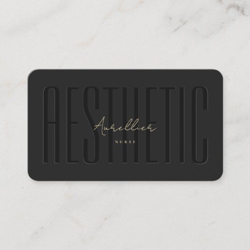 Professional Monogram Aesthetic Nurse Black Modern Business Card | Zazzle