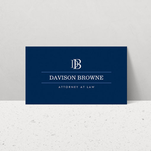 Professional Monogram Attorney, Lawyer Blue Business Card | Zazzle