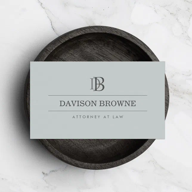 Professional Monogram Attorney, Lawyer Slate Business Card | Zazzle