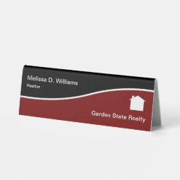 Professional Monogram Realtor Desk Name Table Tent Sign | Zazzle
