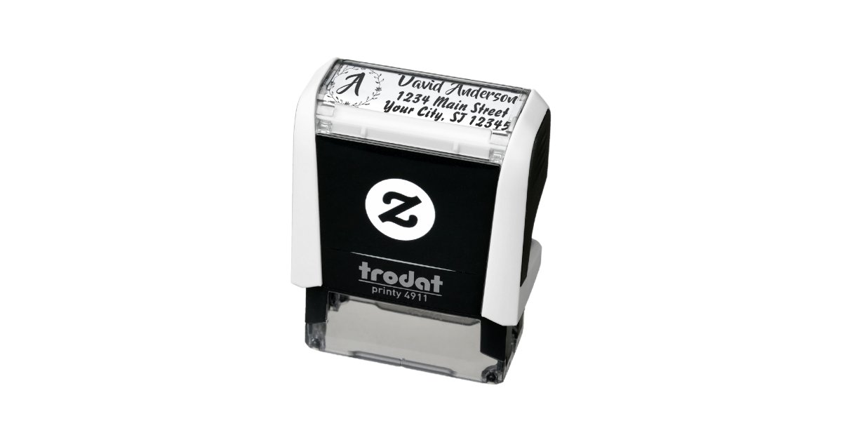 Professional Monogram Return Address Self-inking Stamp | Zazzle