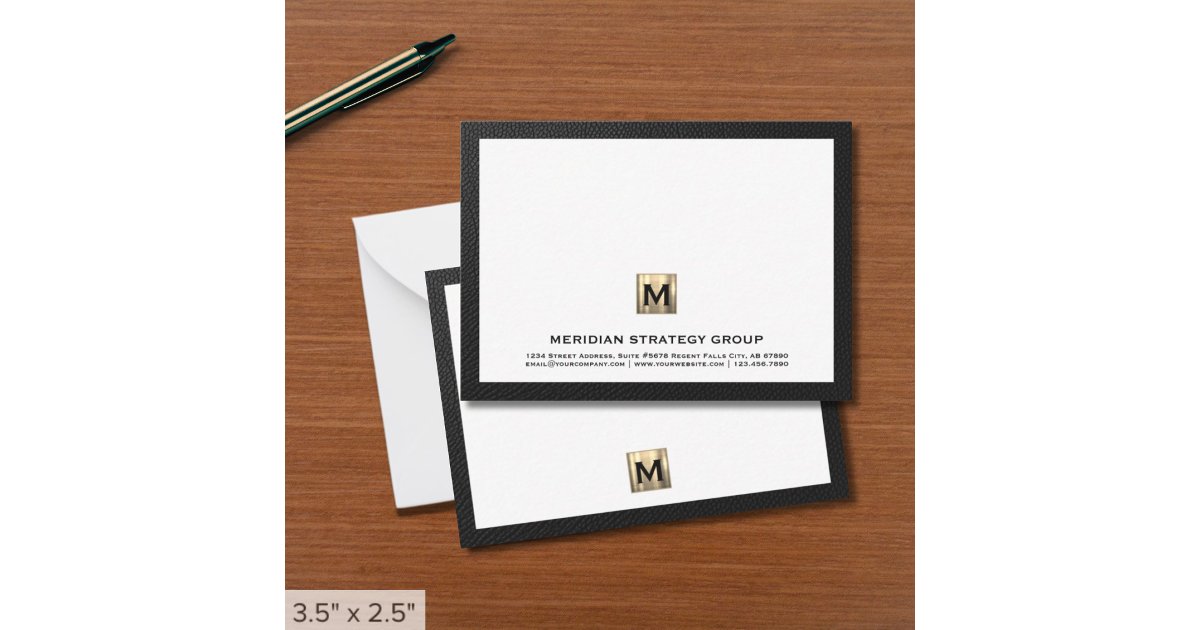 Professional Monogrammed Initial Note Card | Zazzle