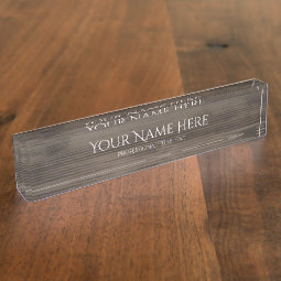 Professional Name Plate - Wood Grain Background | Zazzle