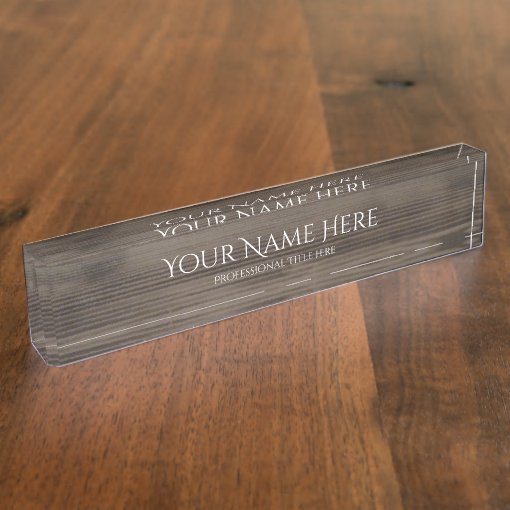 Professional Name Plate - Wood Grain Background | Zazzle