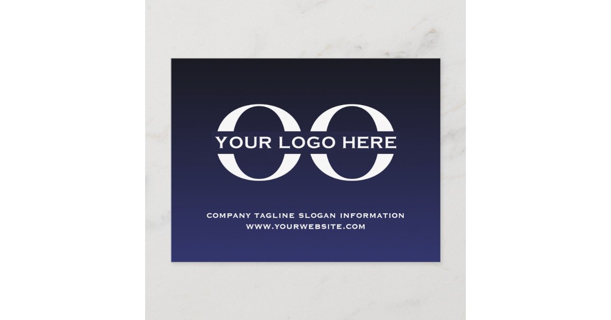 Professional Navy Blue Company Logo Postcard | Zazzle