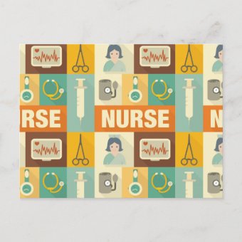 Professional Nurse Iconic Designed Postcard | Zazzle