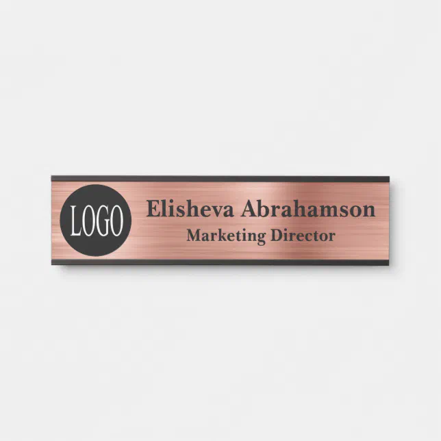 Professional Office Door Sign Signs Rose Gold | Zazzle