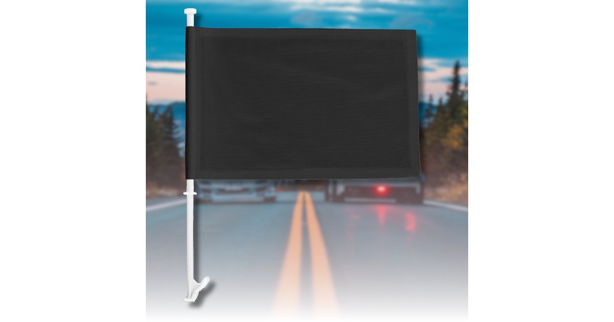 Professional Onyx Black Color | Classic Elegant Car Flag | Zazzle