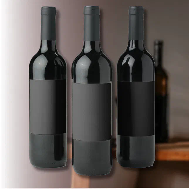 Professional Onyx Black Color | Classic Elegant Wine Label | Zazzle