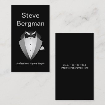 Professional Opera Singer Suit Man Theatre Concert Business Card | Zazzle