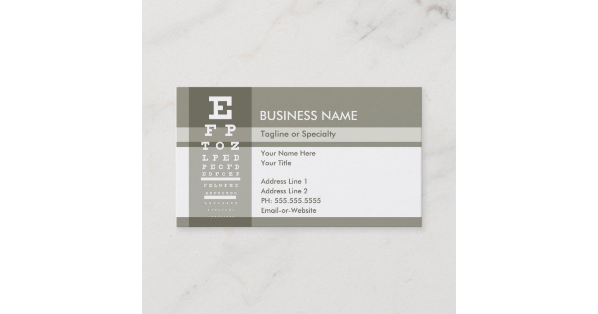 professional optometrist business card | Zazzle