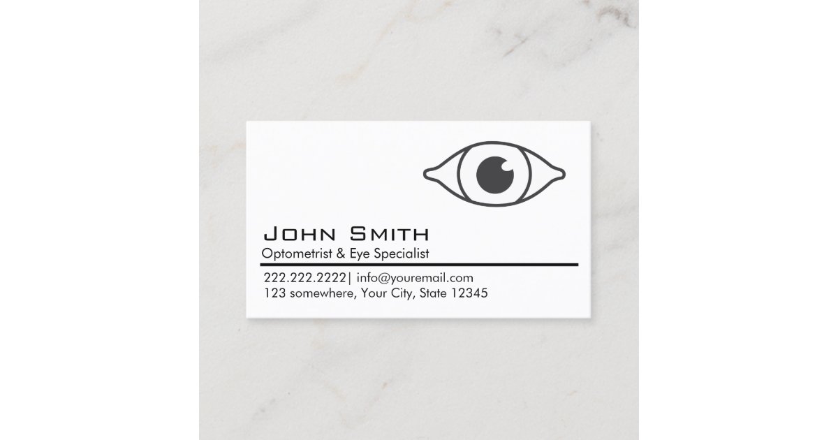 Professional Optometrist & Eye Care Business Card | Zazzle