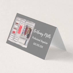Professional Organizer Custom QR Code Tent Style Business Card | Zazzle