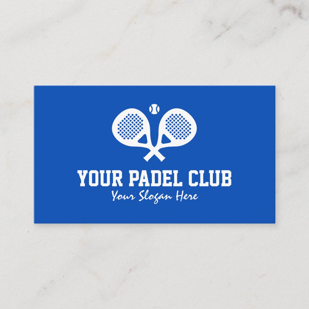 Professional padel tennis business card template | Zazzle