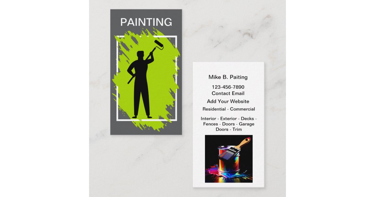 Professional Painter Modern Business Cards | Zazzle