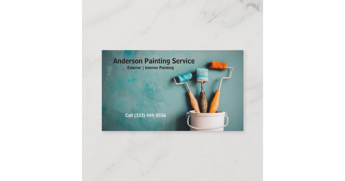 Professional Painting Service elegant paint bucket Business Card | Zazzle