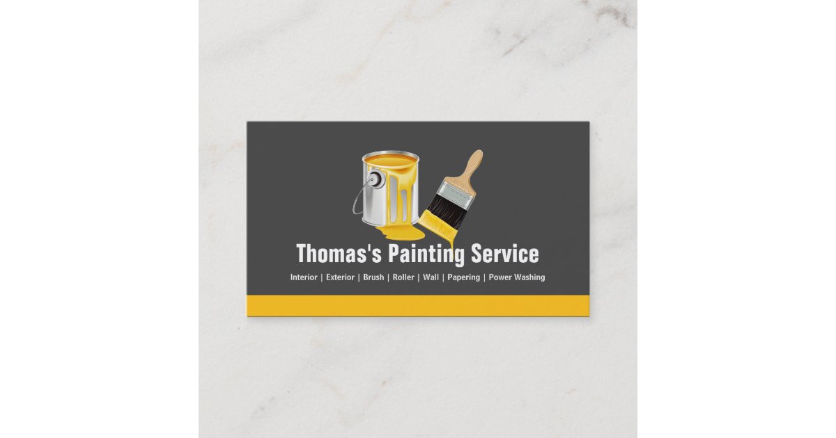 Professional Painting Service Painter Paint Brush Business Card ...