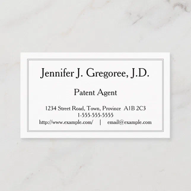 Professional Patent Agent Business Card | Zazzle