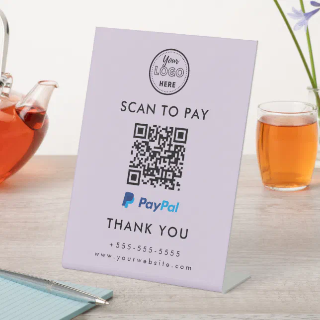 Professional Paypal QR Code Scan to Pay Logo Pedestal Sign | Zazzle