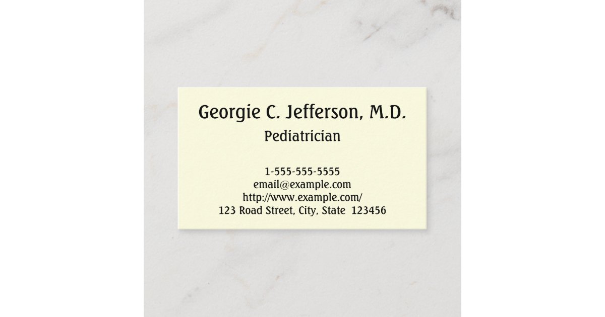 Professional Pediatrician Business Card | Zazzle