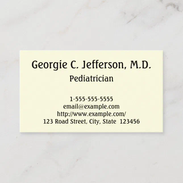 Professional Pediatrician Business Card | Zazzle